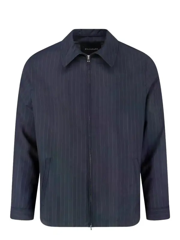 WHITE SAND Striped Zip Jacket - Blue