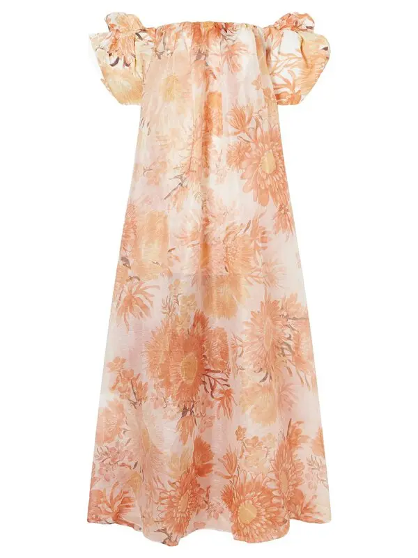 Aje Cosette Ruffled Organza Gown - Orange
