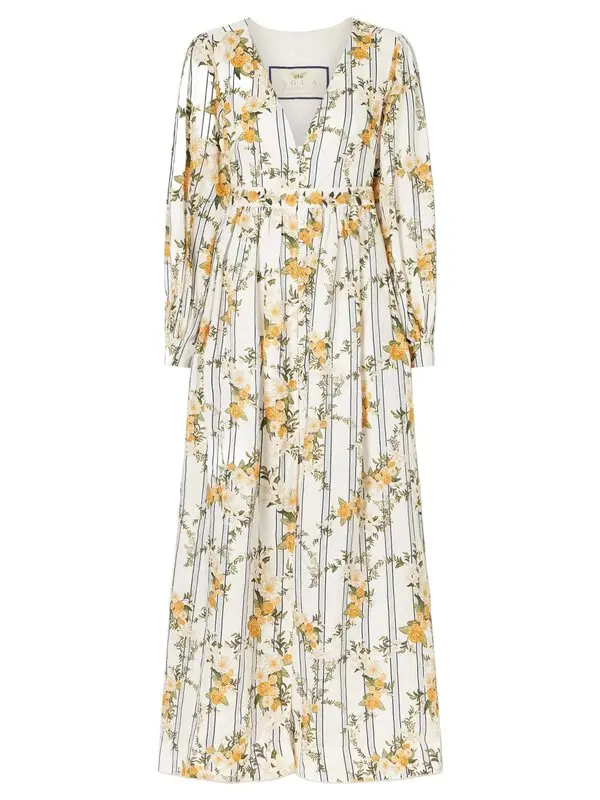 Agua Bendita Valle Linen Maxi Dress - Multi