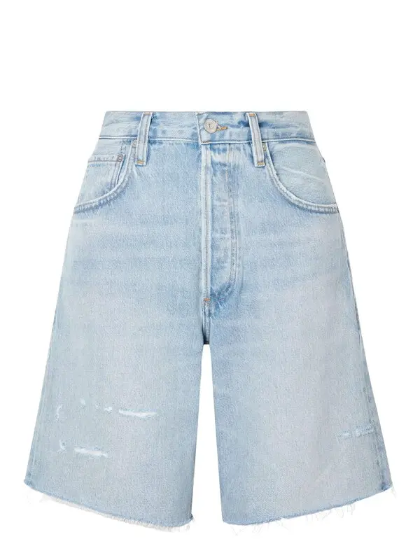 Citizens Of Humanity Ayla Frayed Denim Shorts - Light Denim
