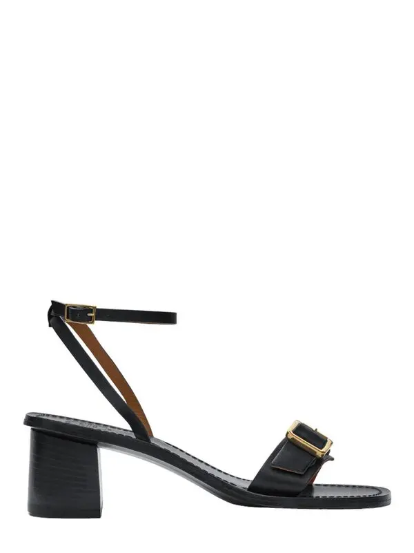ATP ATELIER Mori Leather Ankle Strap Heels - Black