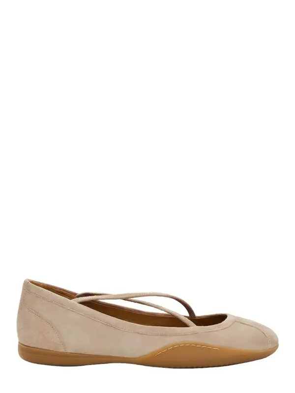 ATP ATELIER Sella Suede Ballet Flats - Cipria