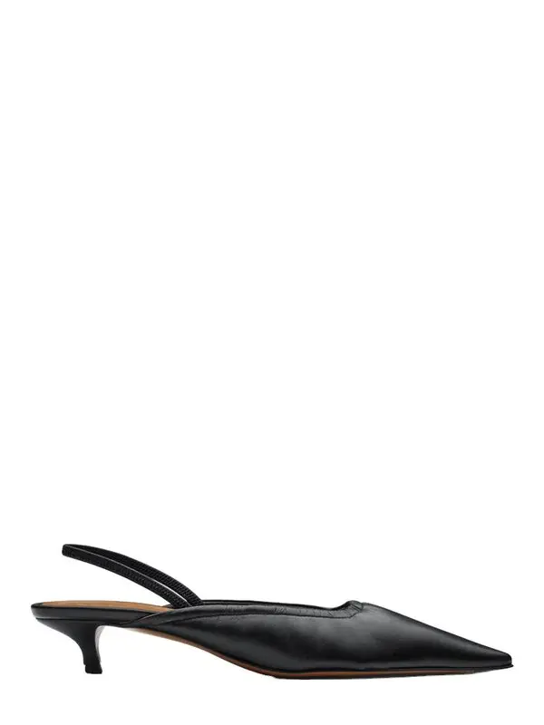 ATP ATELIER Lana Shiny Nappa Slingbacks - Black