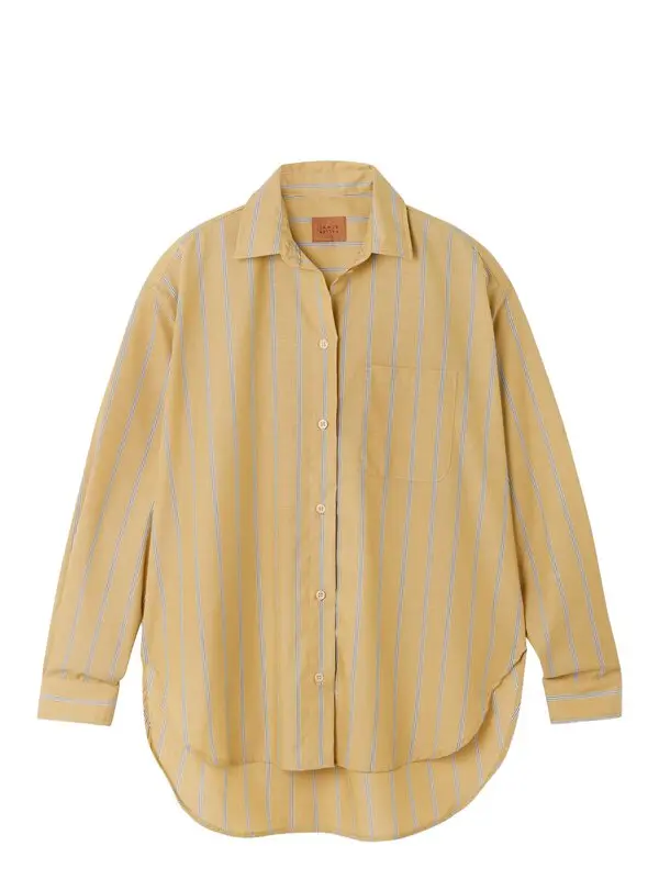 JAMIE HALLER Essential Striped Cotton-poplin Shirt - Yellow