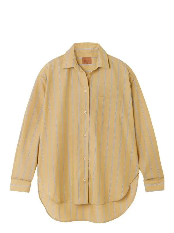JAMIE HALLER Essential Striped Cotton-poplin Shirt - Yellow