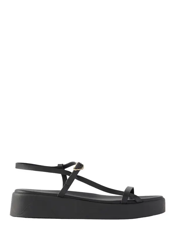 ANCIENT GREEK SANDALS Politia Leather Platform Sandals - Black