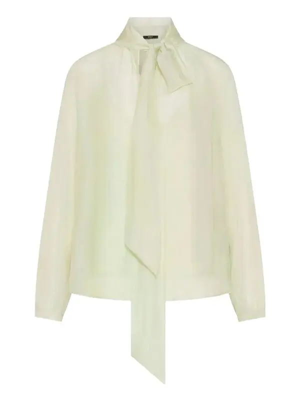 Seventy Pussy-bow Semi-sheer Blouse - Green