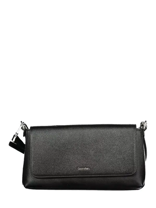 Calvin Klein Saffiano Leather Shoulder Bag - Black