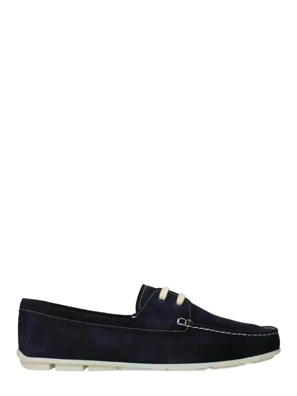 Prada Lace-up Suede Boat Shoes - Blue