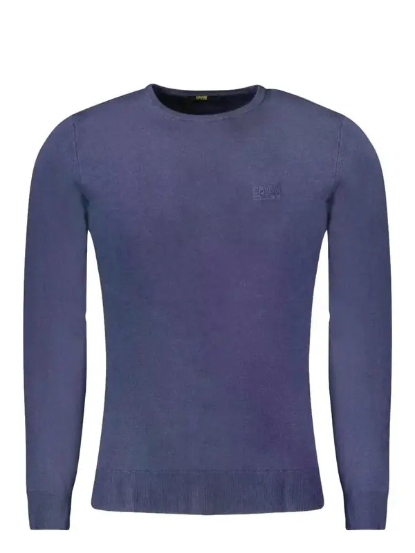 Roberto Cavalli Embroidered Logo Crew-neck Sweater - Blue