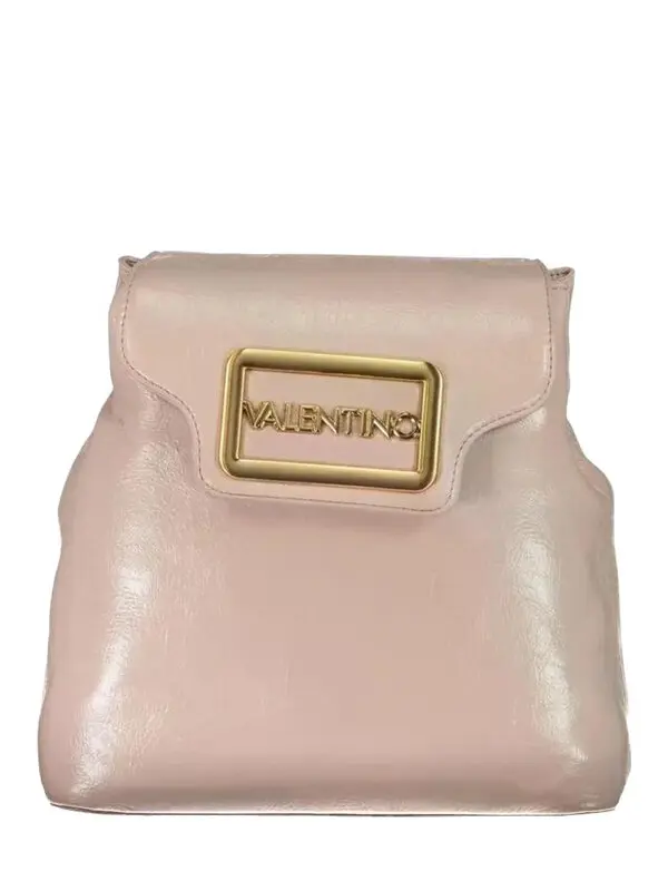 MARIO VALENTINO Logo-plaque Leather Backpack - Pink