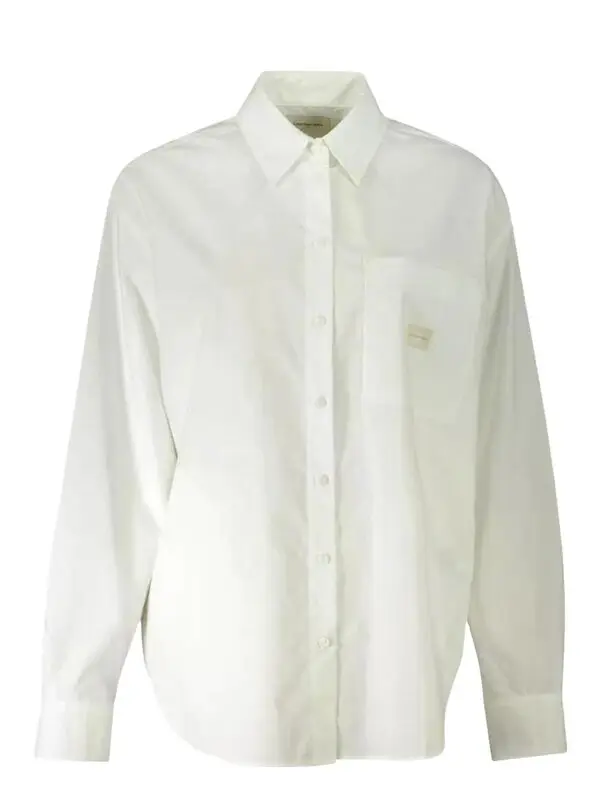 Calvin Klein Logo Patch Button-down Shirt - White