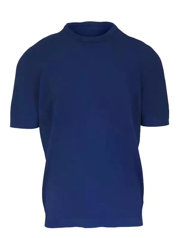 GRAN SASSO Knitted Round-neck T-shirt - Blue
