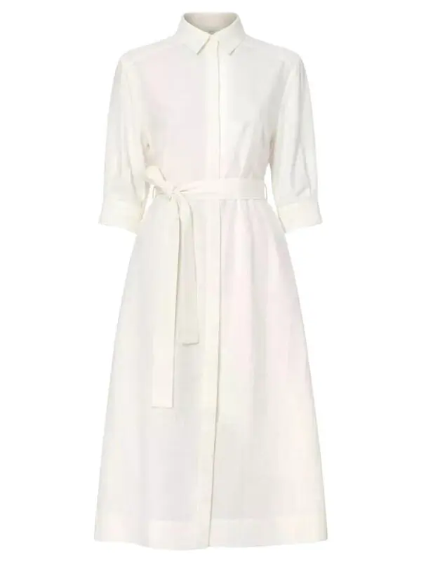 P.a.r.o.s.h Belted Button-fastening Midi Dress - Neutrals