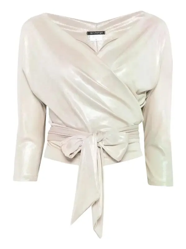 LE RJTANGE Wrap Blouse - Neutrals