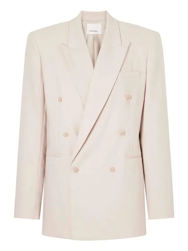 THE FRANKIE SHOP Monterey Double-breasted Wool-blend Blazer - Baby Pink