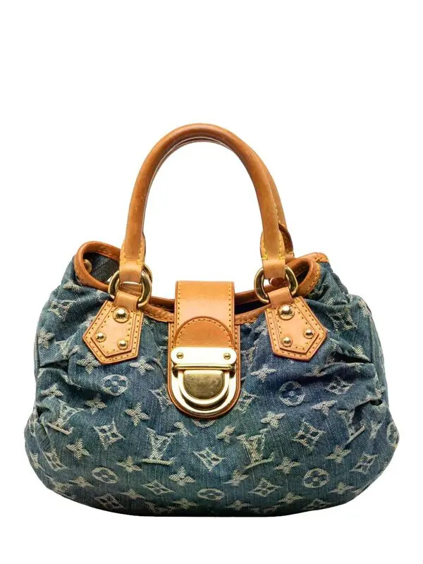 LOUIS VUITTON 2005 Monogram Denim Pleaty Handbag - Blue