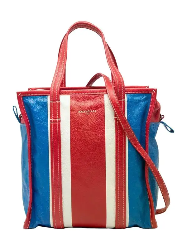 Balenciaga 2018 Lambskin Bazar Shopper Tote Satchel - Red