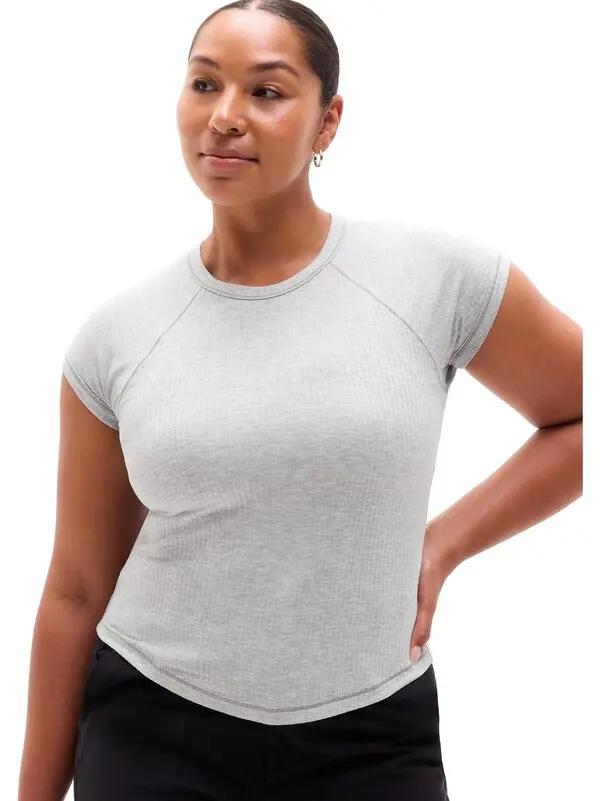Athleta Perfect Rib T-shirt - Grey