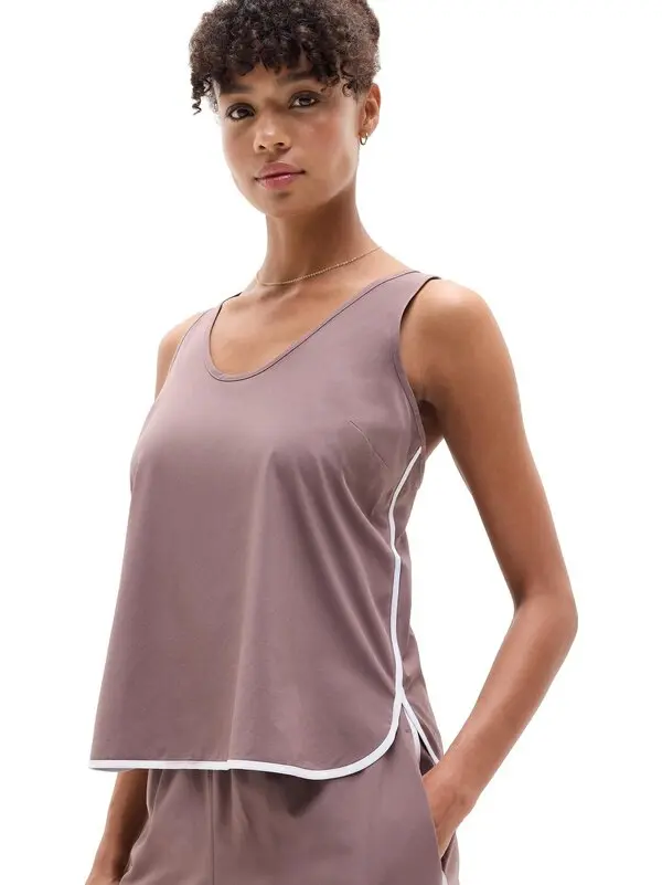 Athleta Journey Tank - Driftwood/white