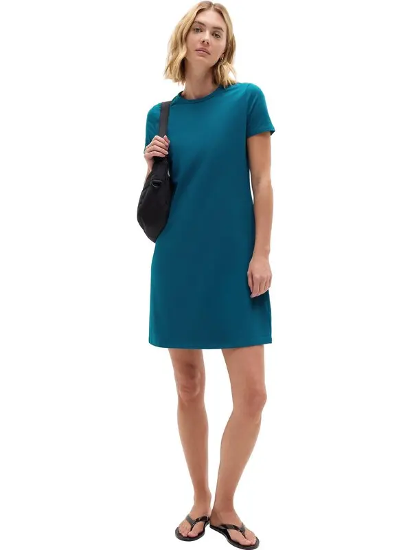 Athleta Essential Tee Shirt Dress - Coastal Teal