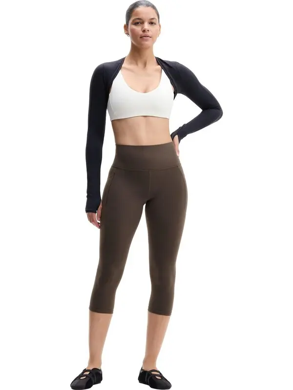 Athleta Salutation Stash High Rise Capri - Truffle Brown