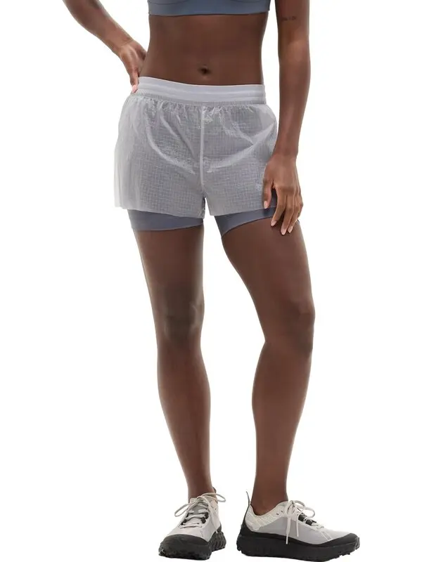 Athleta Fast Route Hybrid Run Short - Slate/dove