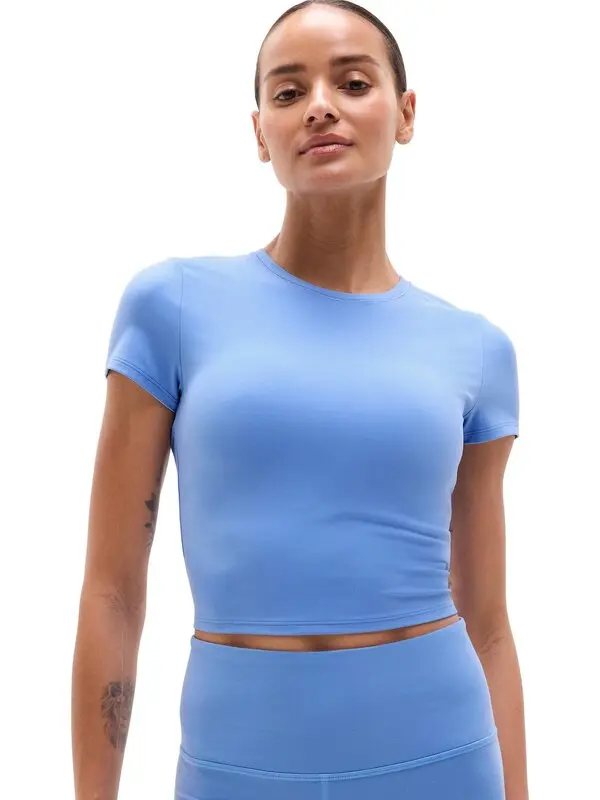 Athleta Transcend Open Back Tee - Waterfall