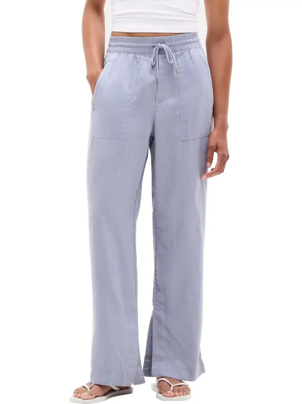 Athleta Retreat Linen High-rise Wide Leg Pant - Storm