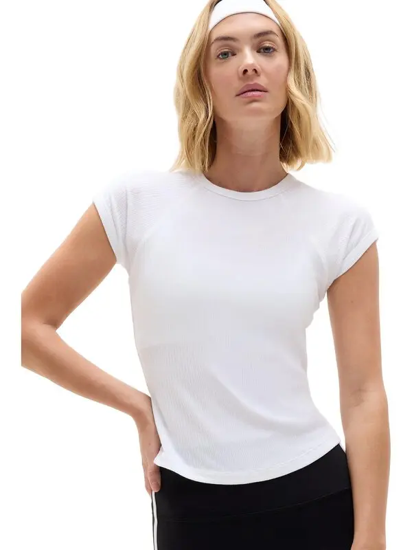 Athleta Perfect Rib Tee - Bright White