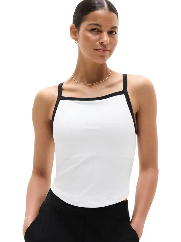 Athleta Atheleta Signature Rib Apron Support Top - Bright White/black