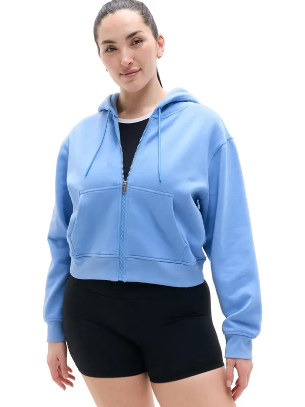 Athleta Forever Fleece Full Zip Sweatshirt - Waterfall