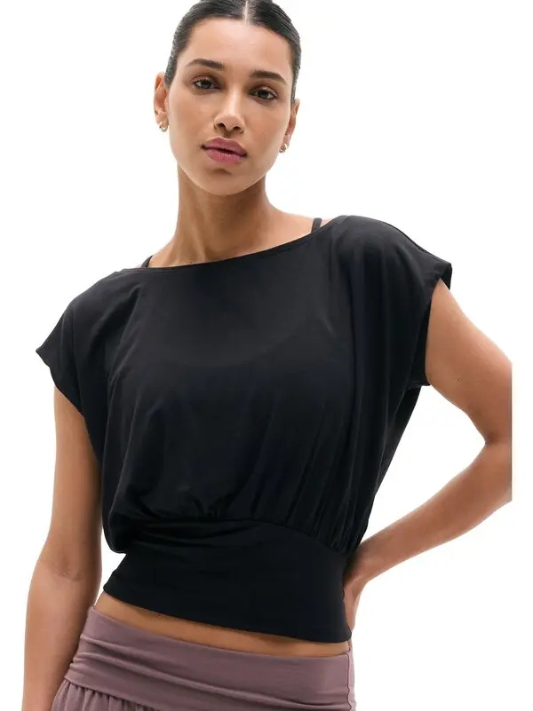 Athleta Drape T-shirt - Black