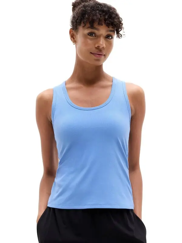 Athleta Signature Rib Scoop Tank - Waterfall