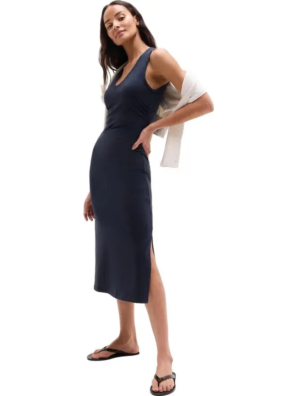 Athleta Essential V-neck Midi Dress - Navy