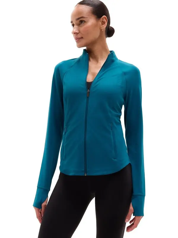 Athleta Fitted Zip-up Jacket - Coastal Teal