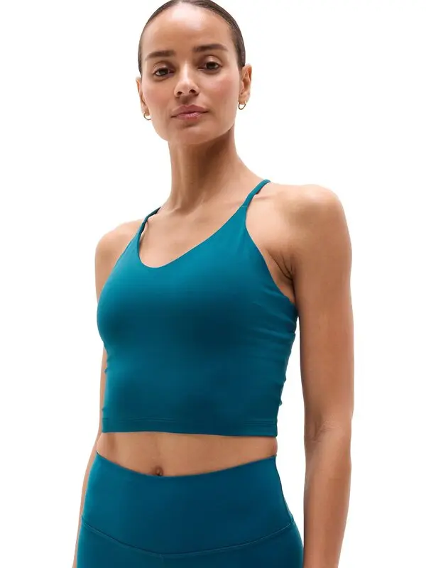 Athleta Transcend Thin Strap Crop Bra - Coastal Teal