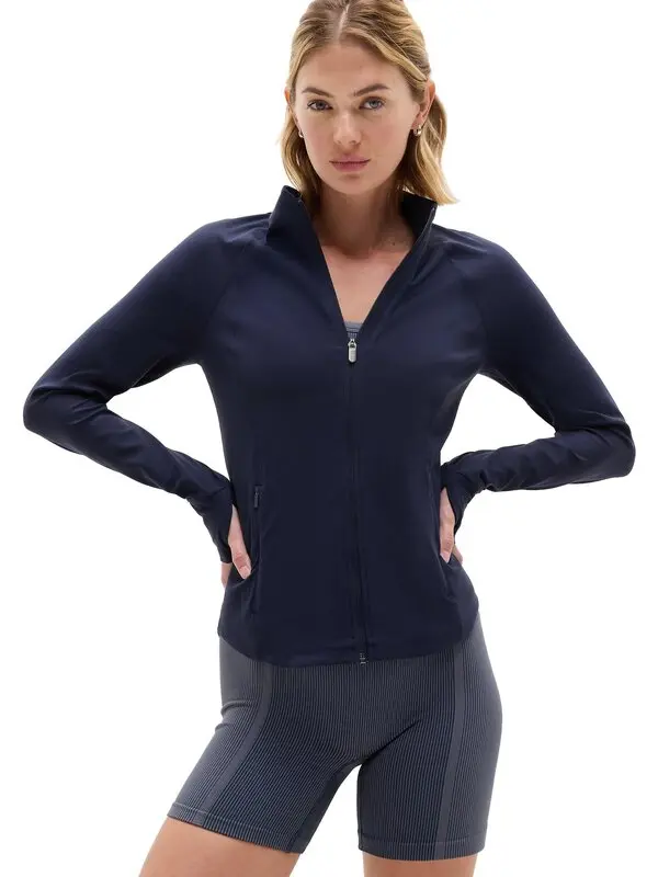 Athleta Fitted Zip Up Jacket - Navy