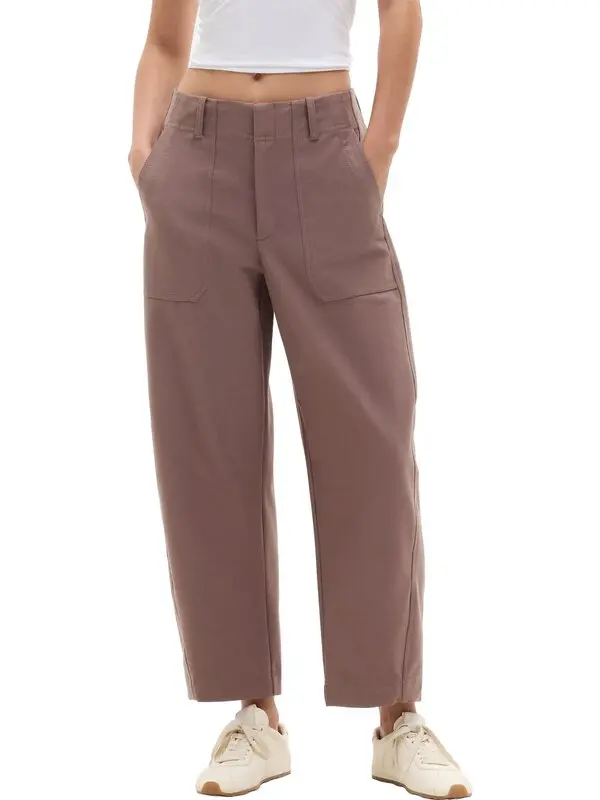 Athleta Skyline High-rise Barrel-leg Pants - Driftwood