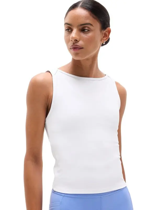 Athleta Transcend Open Back Muscle Tank - Bright White