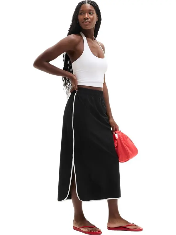 Athleta Relaxed Maxi Skirt - Black/bright White