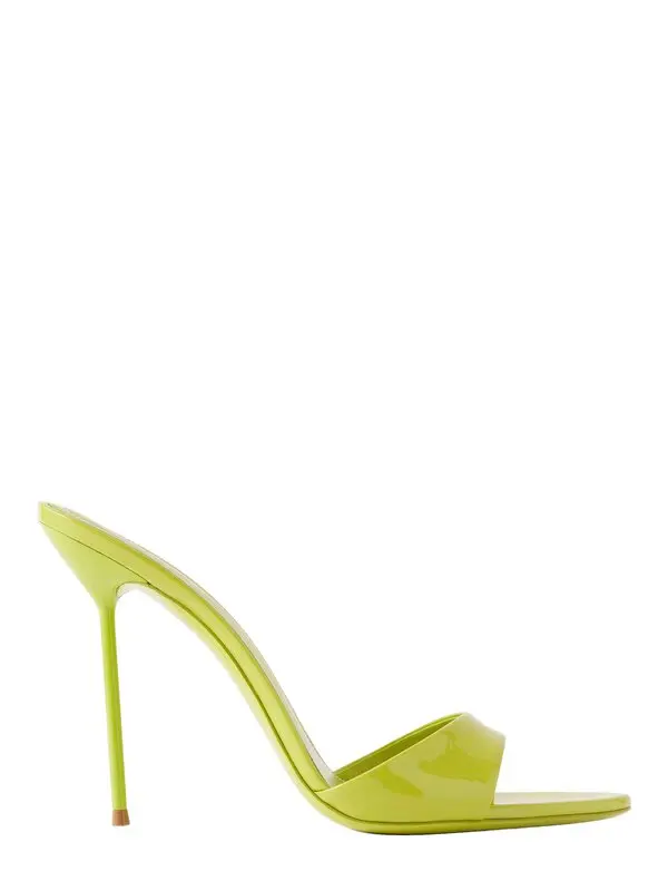 Paris Texas Lidia Patent-leather Mules - Lime Green
