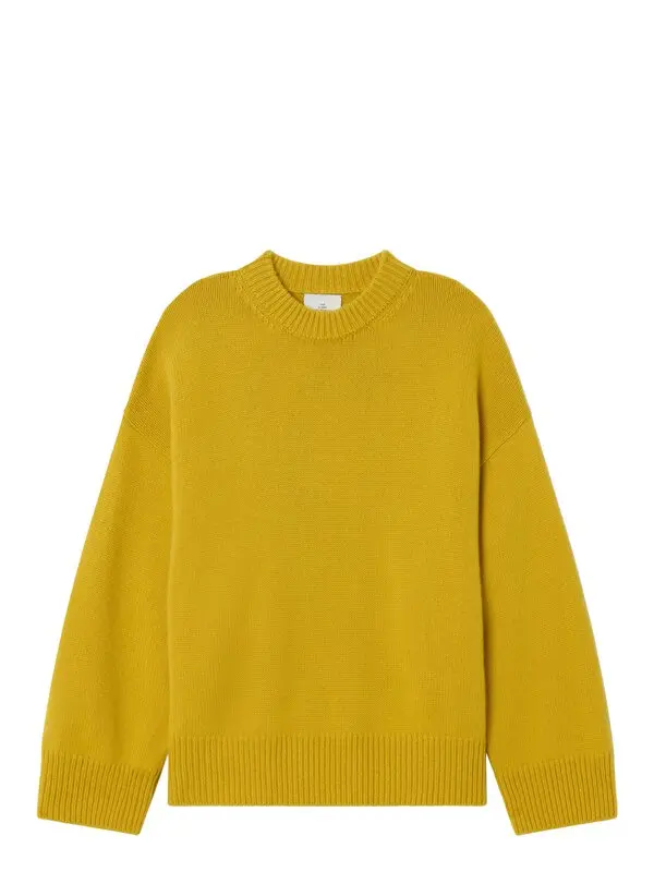 THE ELDER STATESMAN Cashmere Crewneck Sweater - Sunshine