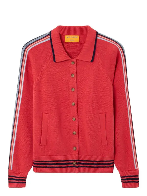 Guest In Residence Cotton-cashmere Cardigan - Scarlet