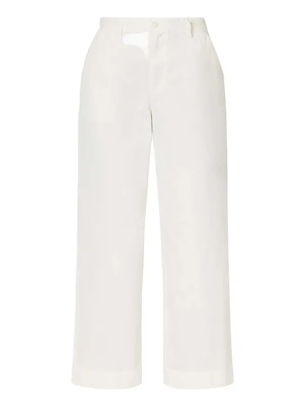 Eterne Benson Cotton-gabardine Straight-leg Pants - Ecru