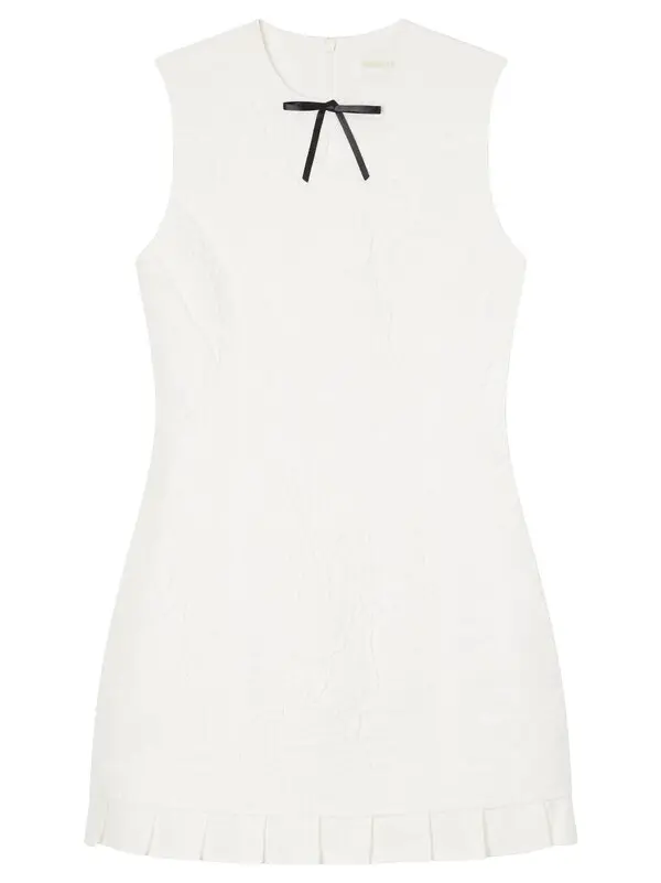 SHUSHU/TONG Bow-detailed Cotton Mini Dress - White