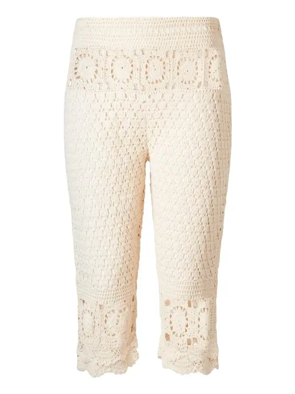 Alix Of Bohemia Aletta Mandala Crochet Capri Pants - Neutrals