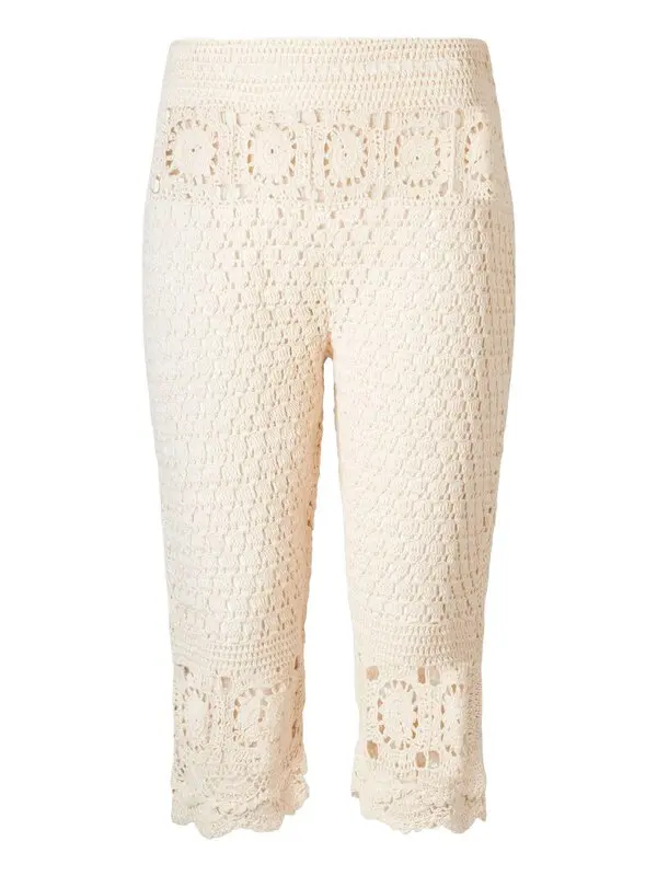 Alix Of Bohemia Aletta Mandala Crochet Capri Pants - Off-white