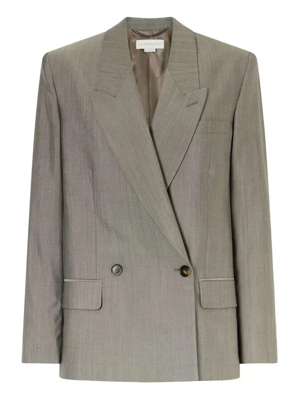Stella McCartney Wool And Silk-blend Double-breasted Blazer - Gray
