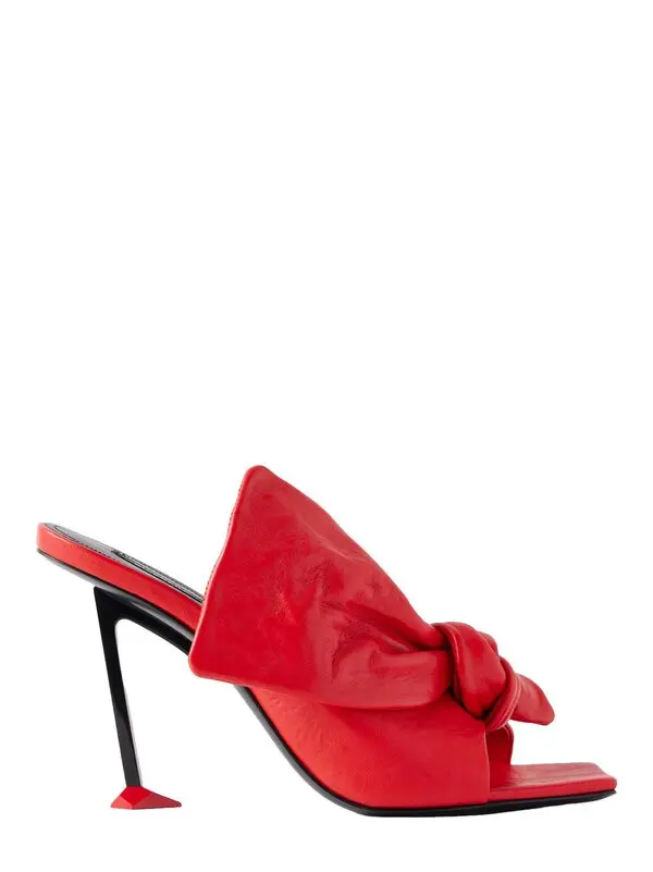 Givenchy Boudoir Bow-embellished Leather Mules - Red